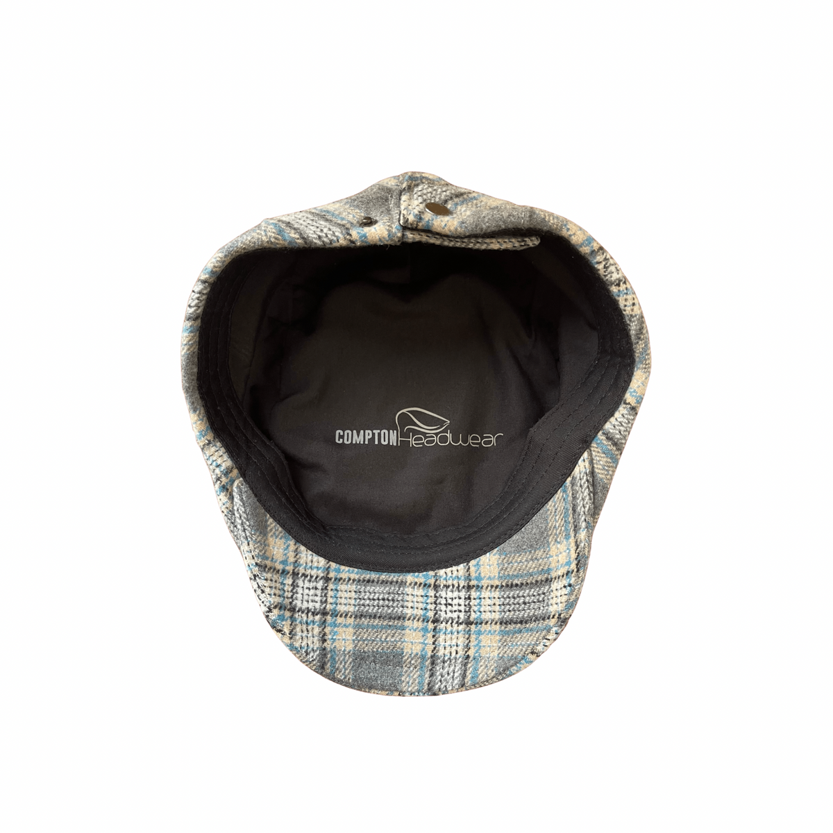 Wool Gray and Sky Blue Plaid Ivy Hat – Compton Headwear